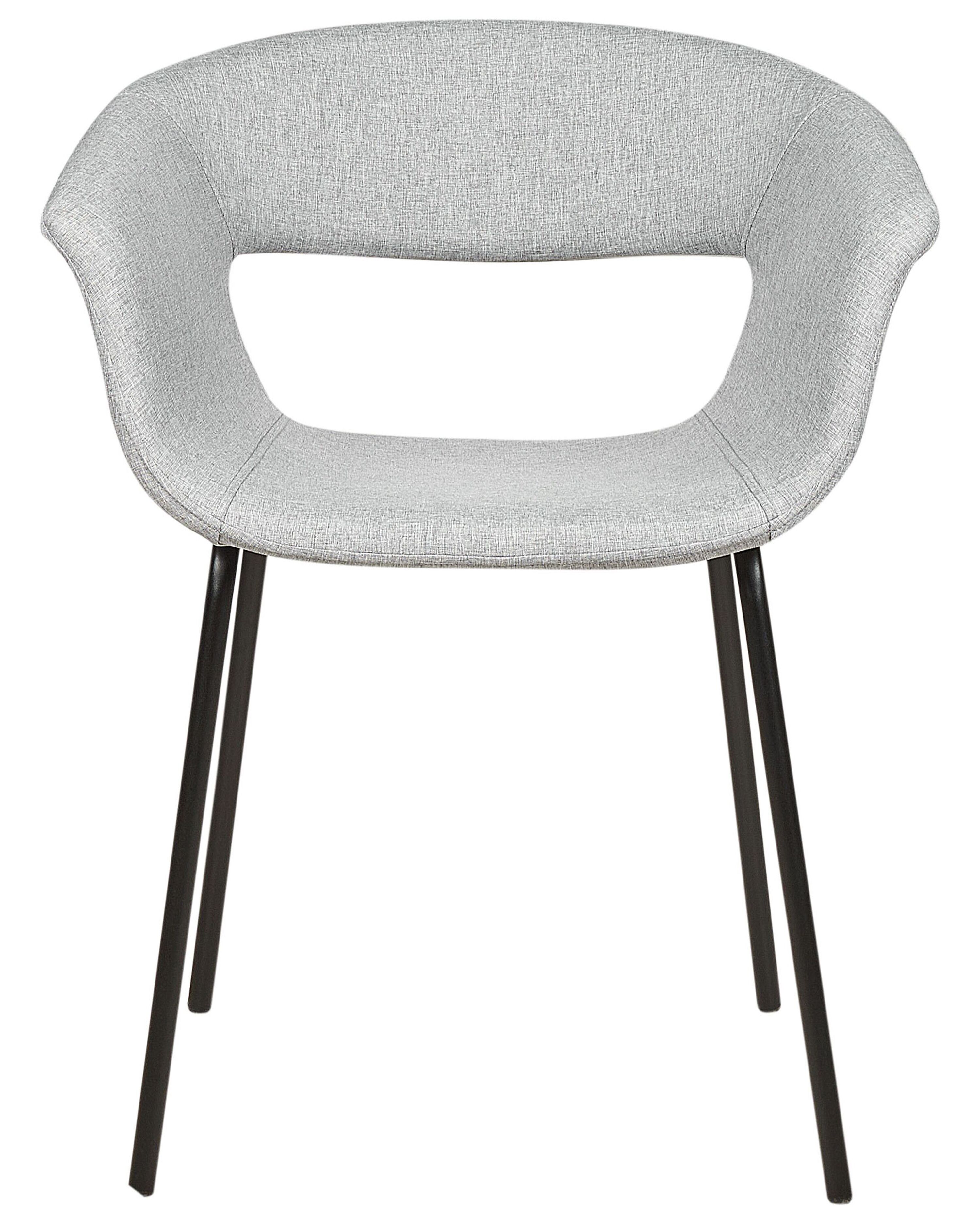 Set med 2 matstolar tyg grå ELMA | Beliani.se