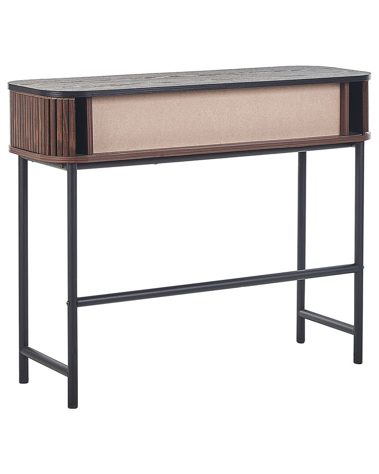 Console Table Dark Wood with Black JOSE | Beliani.co.uk