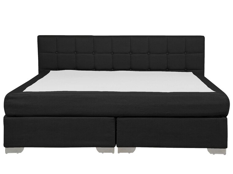 Lit boxspring en tissu noir 180x200 cm ADMIRAL | Beliani.fr
