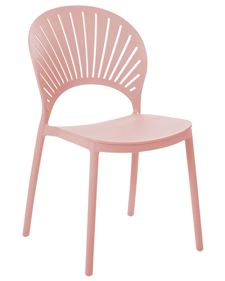 Set of 4 Plastic Dining Chairs Pink OSTIA | Beliani.co.uk