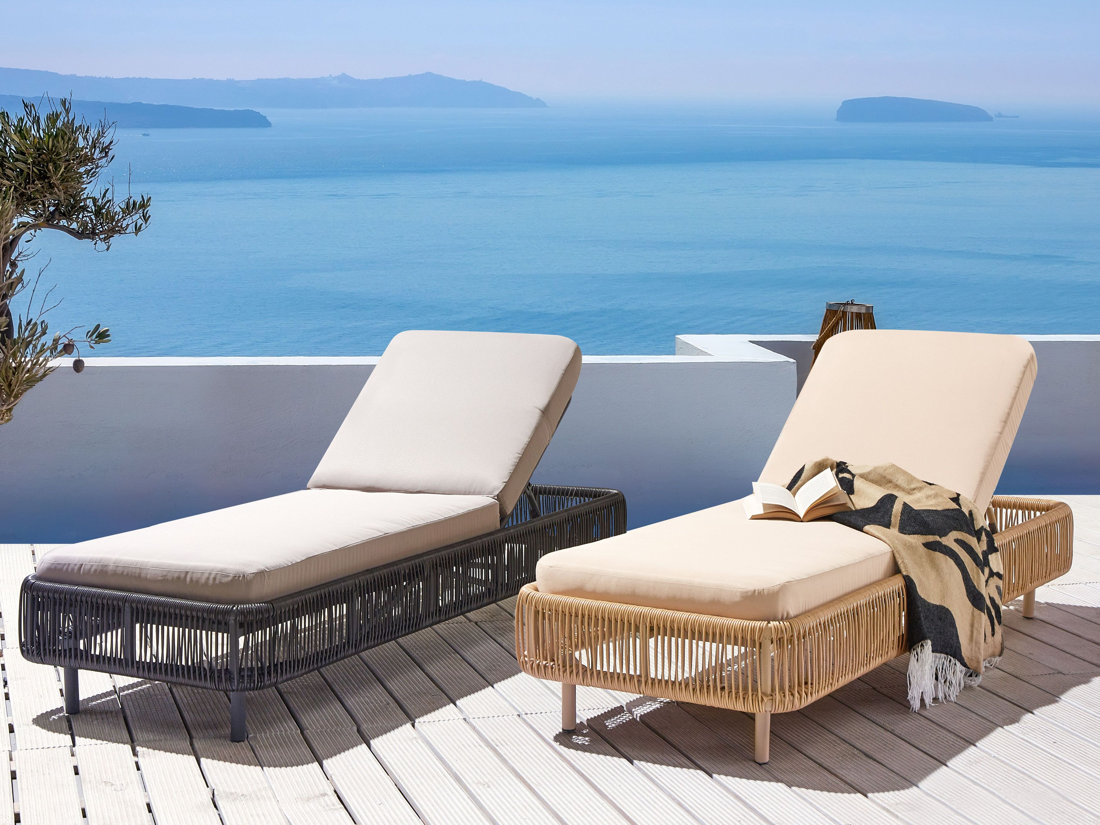 Liggestol rattan beige OSINI | Beliani.dk