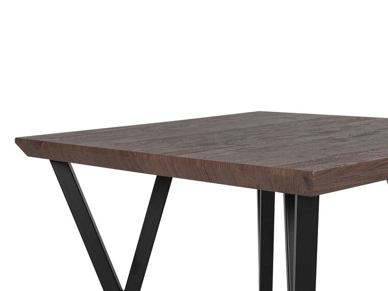 Table 70 x 70 cm bois foncé et noir BRAVO | Beliani.fr