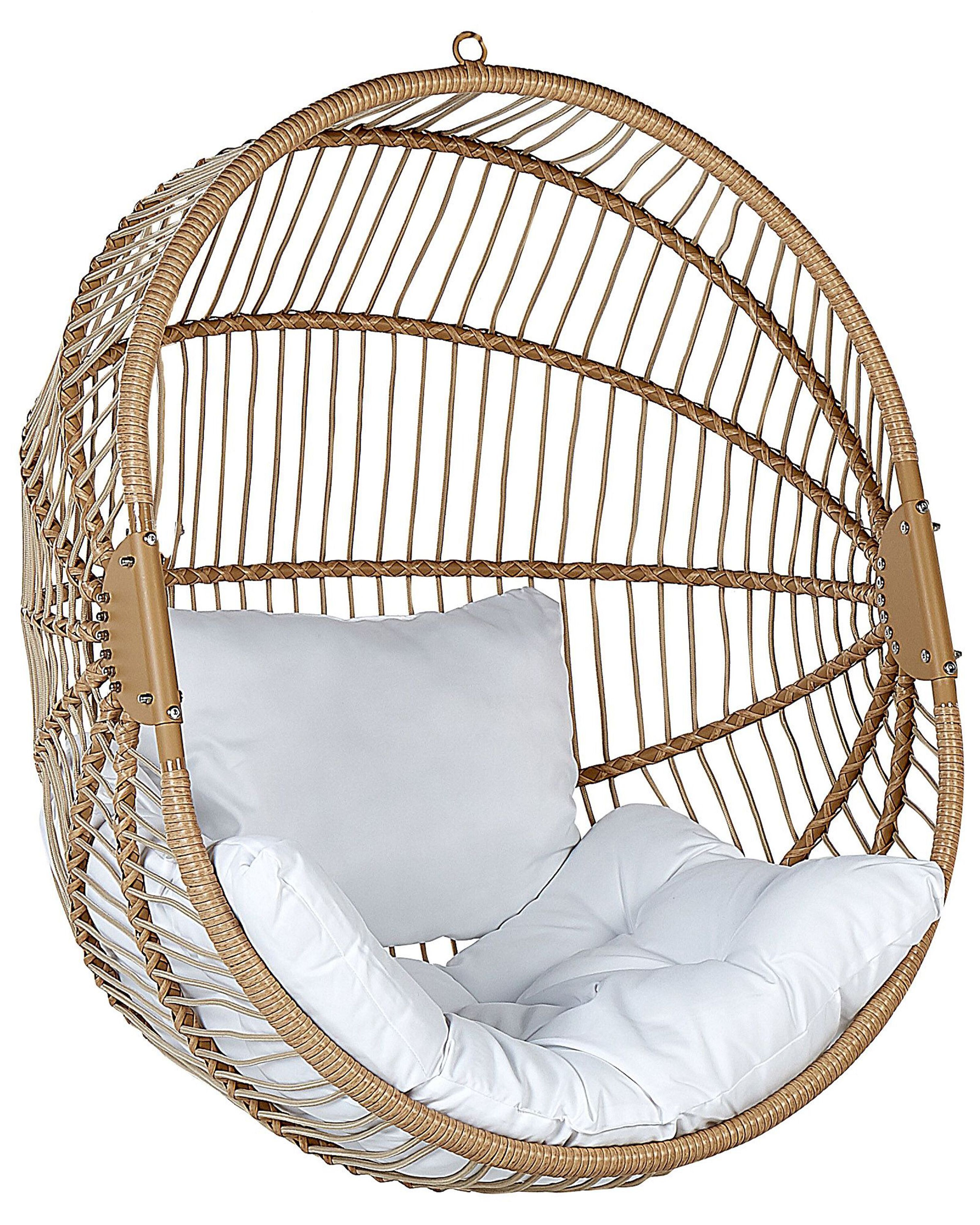 Hängesessel mit beigem Rattangestell ACRI | Beliani.de