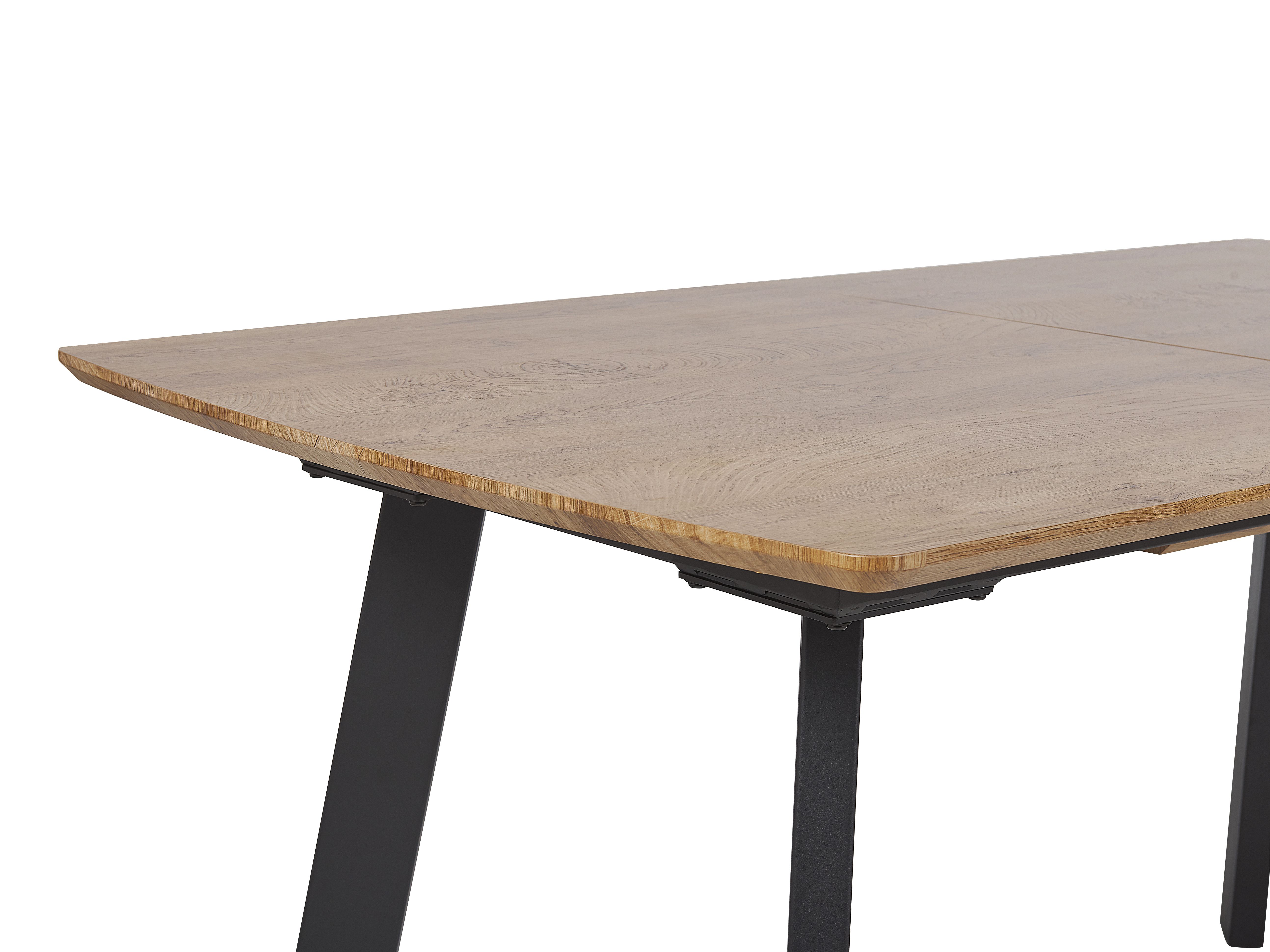 Eettafel uitschuifbaar MDF donkerbruin/zwart 160 / 200 x 90 cm SALVADOR ...