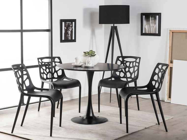 Round Dining Table ⌀ 90 cm Black BOCA | Beliani.co.uk