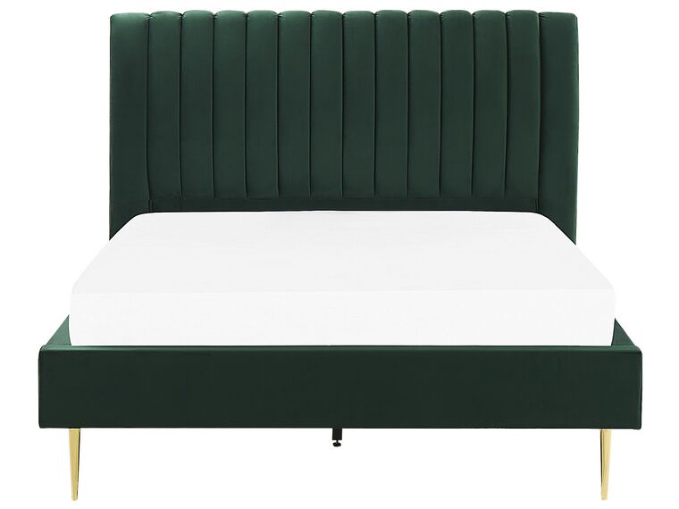 Polsterbett Samtstoff smaragdgrün 140 x 200 cm MARVILLE | Beliani.de