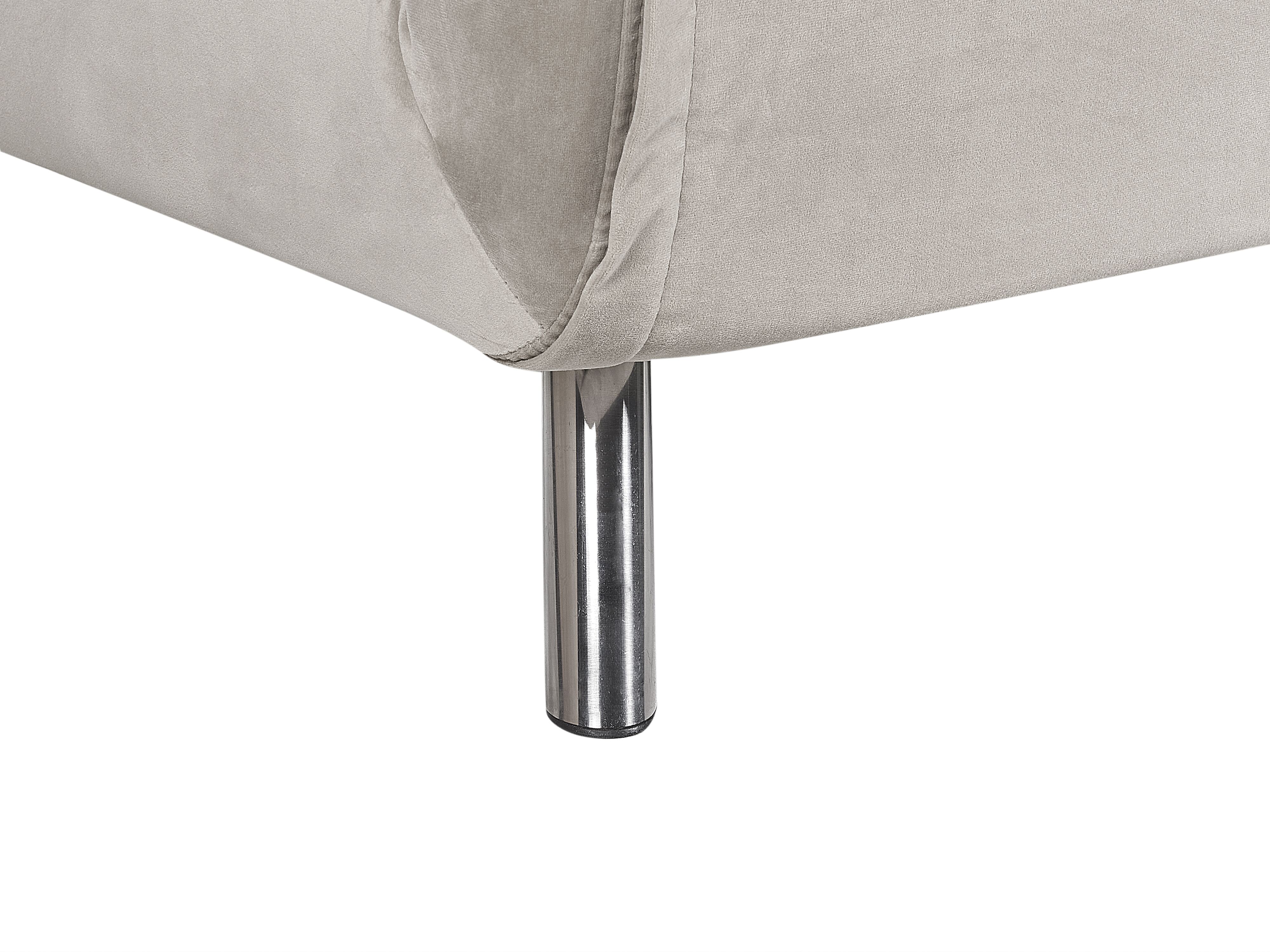 Velvet Single Sofa Bed Light Grey FARRIS | Beliani.co.uk