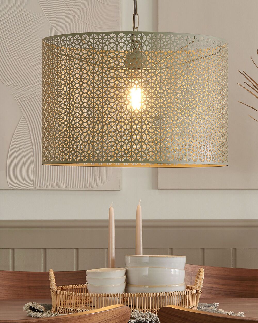 Metal Pendant Lamp Grey MEZEN | Beliani.co.uk