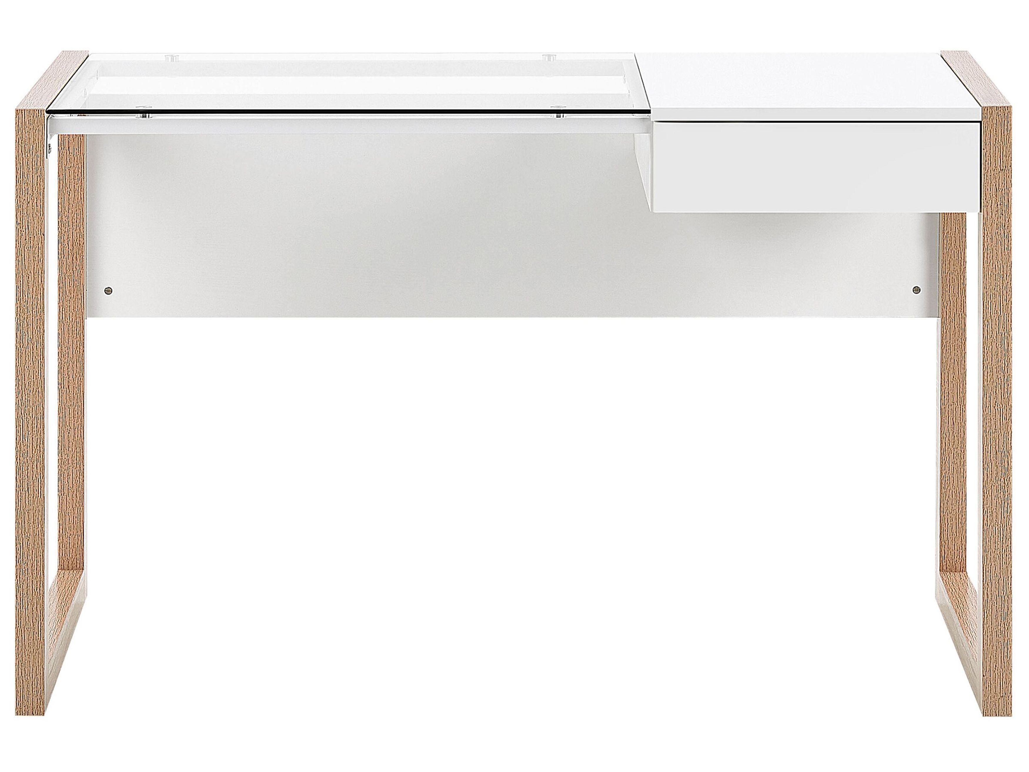 1 Drawer Home Office Desk 120 x 60 cm White with Light Wood JENKS ...