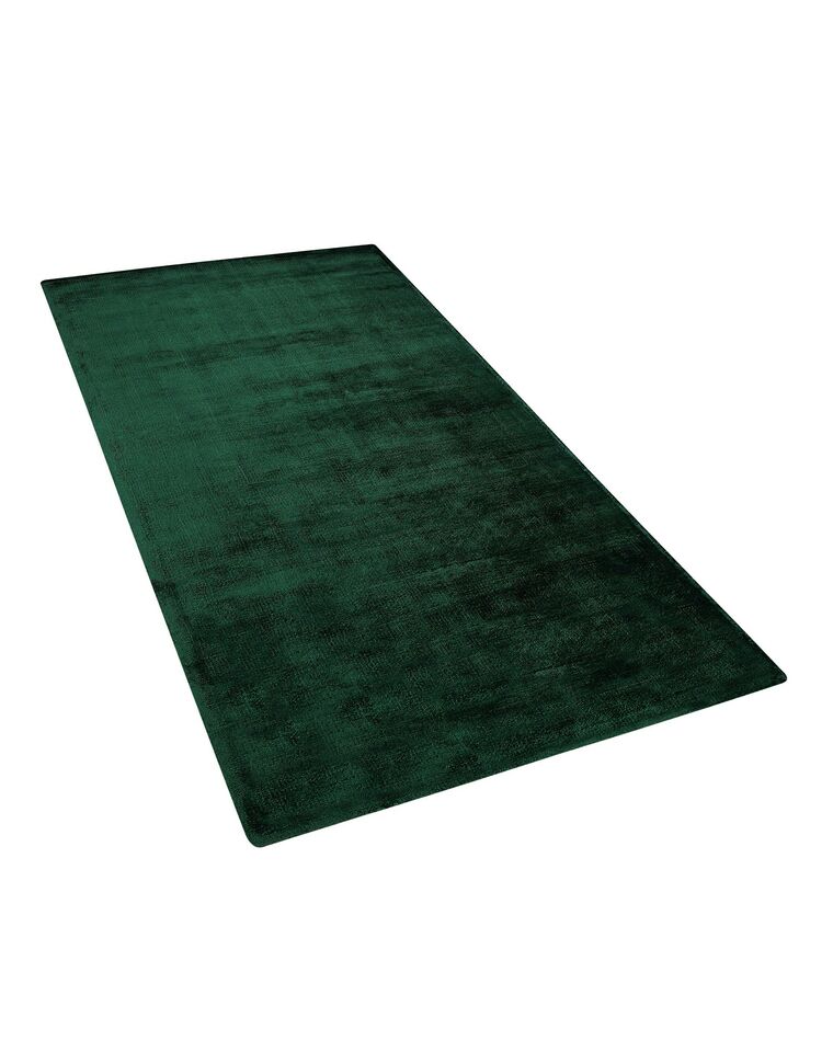 Tappeto viscosa verde scuro 80 x 150 cm GESI II | Beliani.it