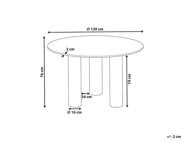 Round Dining Table ⌀ 120 cm Light Wood ORIN | Beliani.co.uk