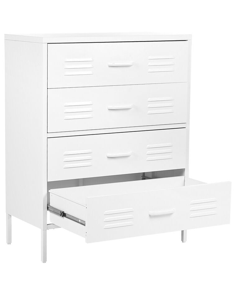 Commode à 4 tiroirs en métal blanc ENAGO | Beliani.fr