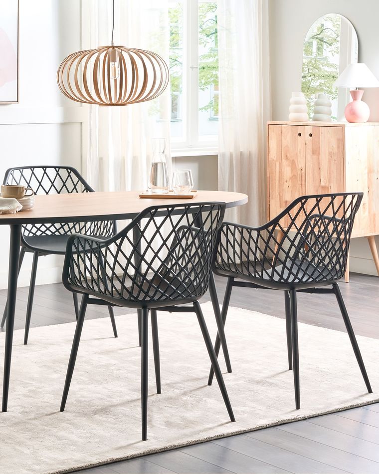 Conjunto de 2 sillas de comedor negras NASHUA II | Beliani.es