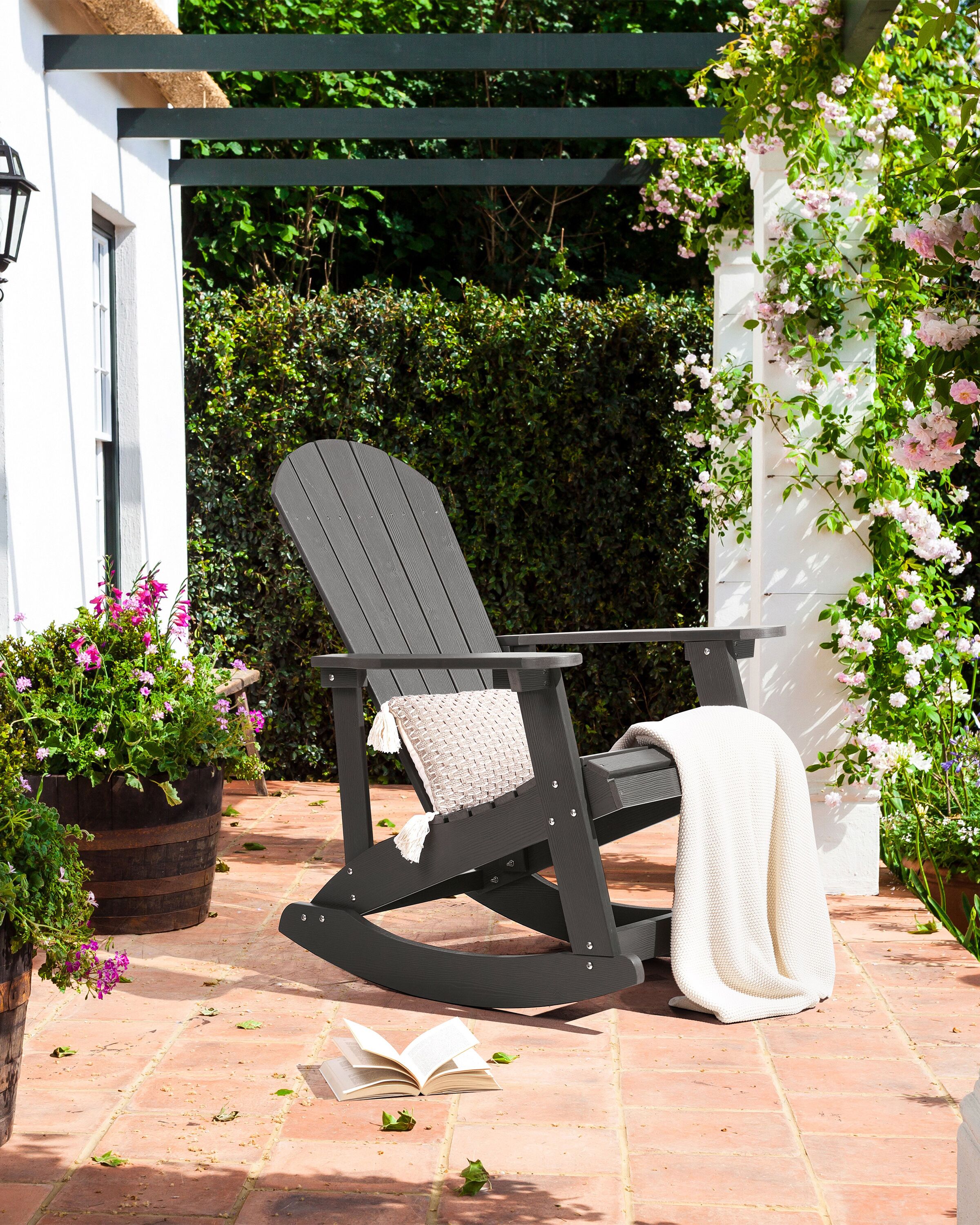 Garden Rocking Chair Dark Grey ADIRONDACK | Beliani.co.uk