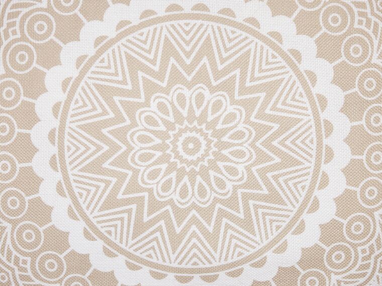 Sæt med 2 frynsede pyntepuder 45 x 45 cm beige og hvid GERANIUM ...