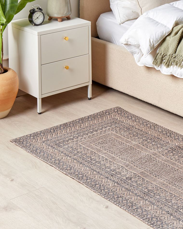Area Rug 80 x 150 cm Beige and Grey BAGLAR | Beliani.pt