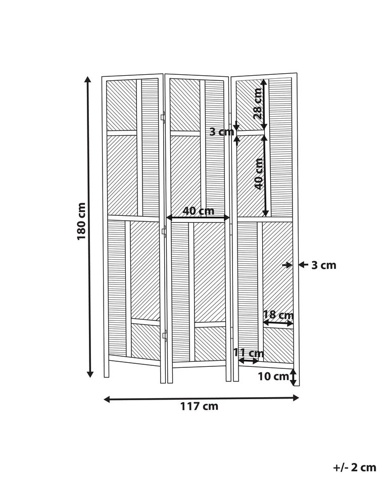 Biombo com 3 painéis em rattan natural 117 x 180 cm LAMEZIA | Beliani.pt