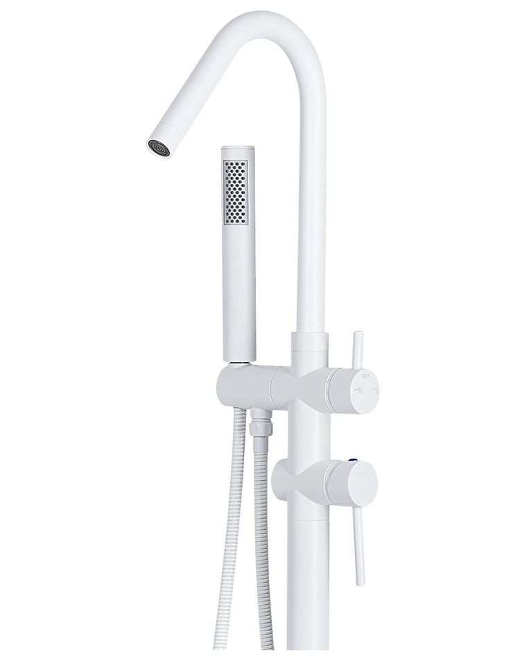 Freestanding Bath Mixer Tap White VICTORIA | Beliani.co.uk