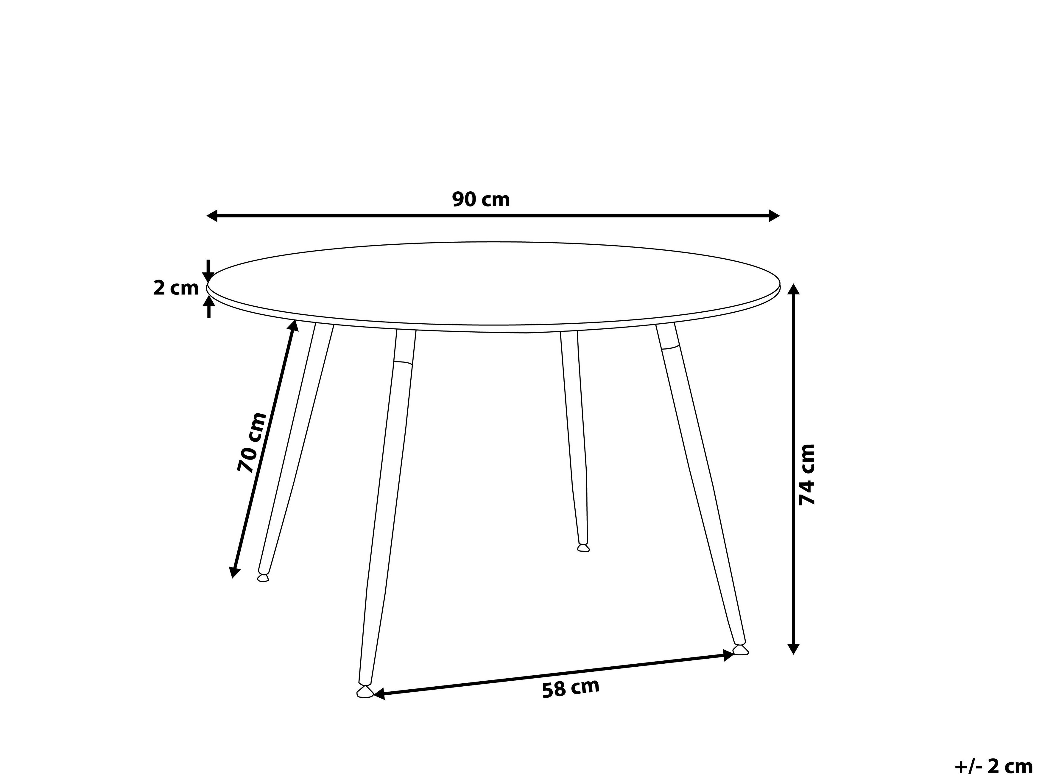 Round Dining Table ⌀ 90 cm Black BOVIO | Beliani.co.uk