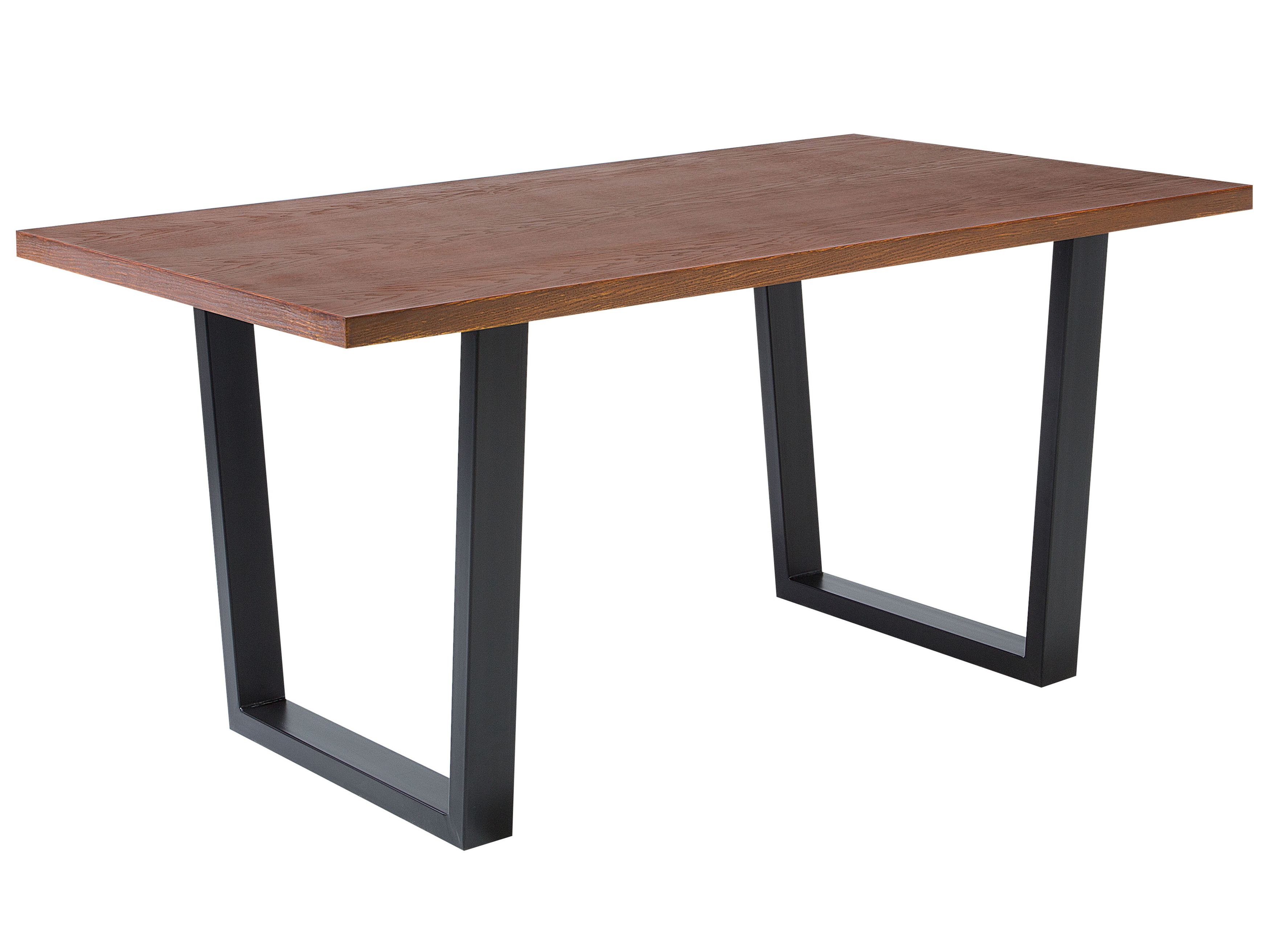 Dining Table 160 x 90 cm Dark Wood AUSTIN | Beliani.co.uk