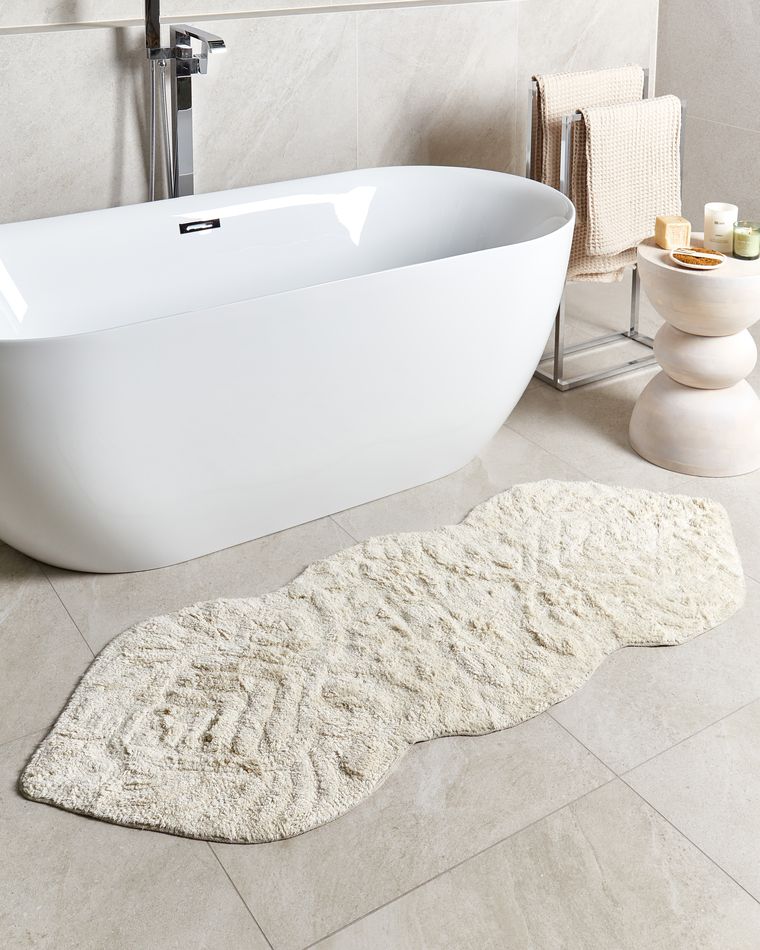 Badematte Baumwolle hellbeige 150 x 60 cm CANBAR | Beliani.de