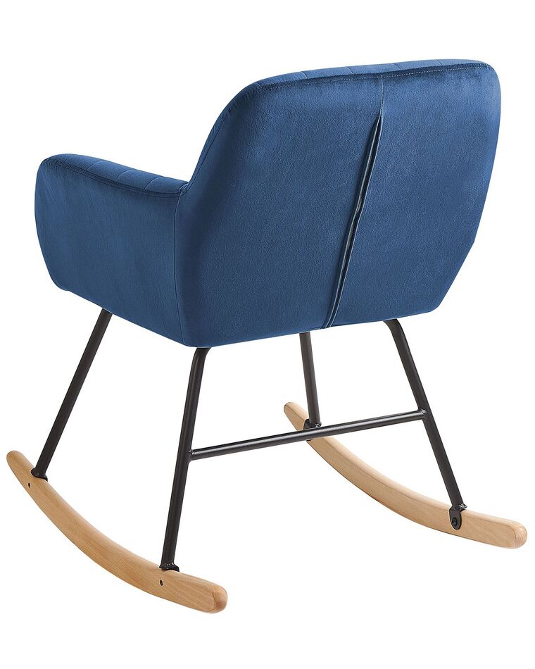 Velvet Rocking Chair Navy Blue LIARUM | Beliani.co.uk