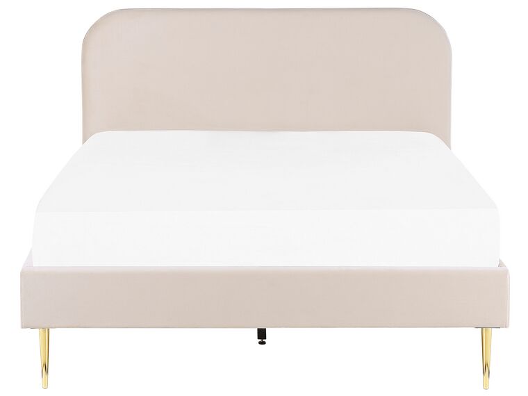 Seng 140 x 200 cm fløyel beige FLAYAT | Beliani.no