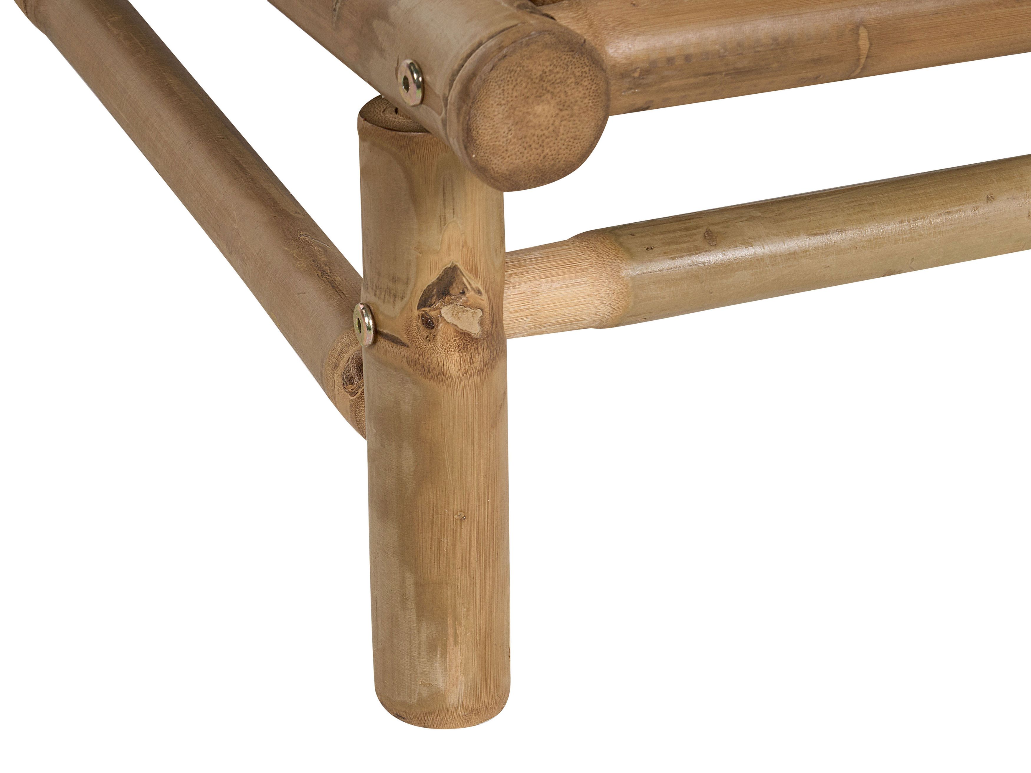 2 Seater Bamboo Lounge Set Light Wood and White TODI | Beliani.co.uk