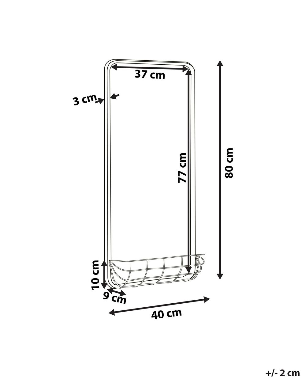 Metal Wall Mirror 80 x 40 cm Gold MACON | Beliani.se