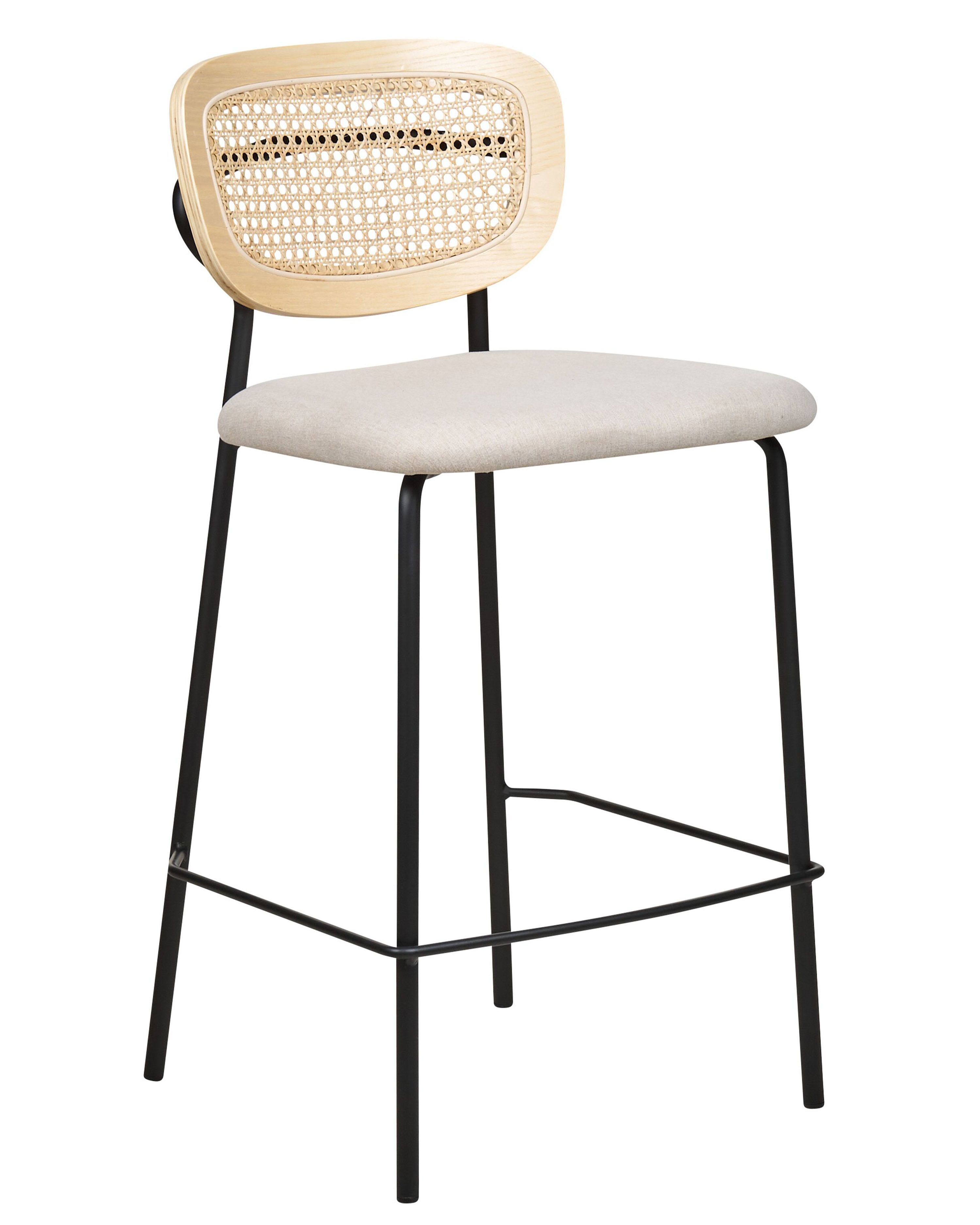 Set of 2 Fabric Bar Chairs Light Beige MAYETTA | Beliani.co.uk