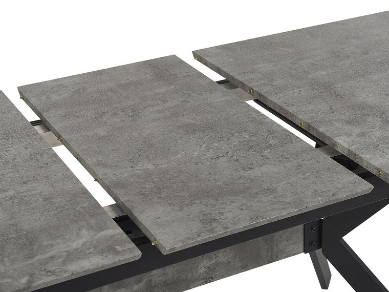 Extending Dining Table 140/180 x 80 cm Grey and Black BENSON | Beliani ...