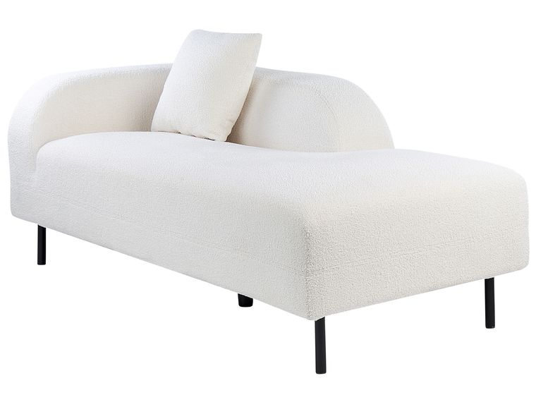 Left Hand Boucle Chaise Lounge White LE CRAU | Beliani.hu