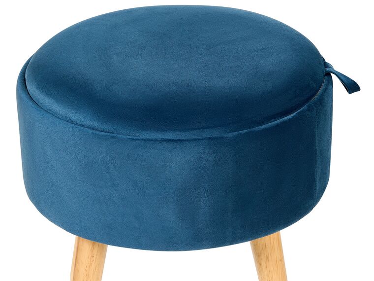Velvet Storage Stool Blue NEELY | Beliani.co.uk