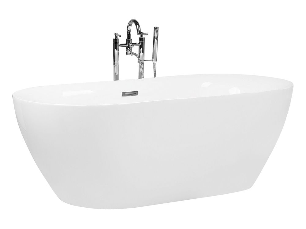 Frittstående badekar 150 cm hvit CARRERA | Beliani.no