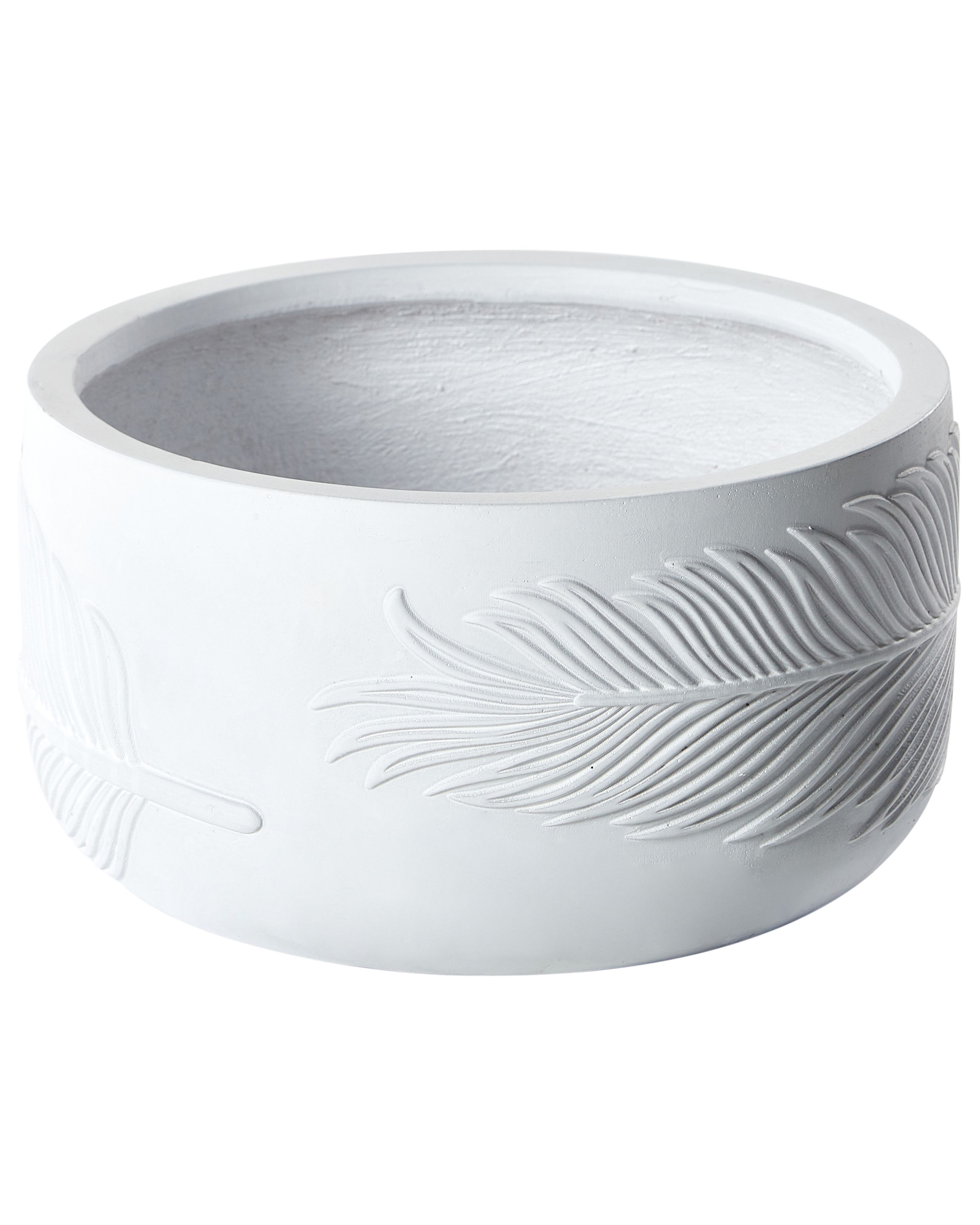 Blumentopf cremeweiß rund 43 x 43 x 23 cm FTERO | Beliani.at