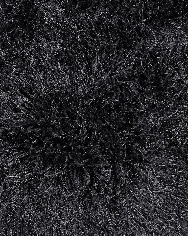 Shaggy Round Area Rug ⌀ 140 cm Black CIDE | Beliani.co.uk