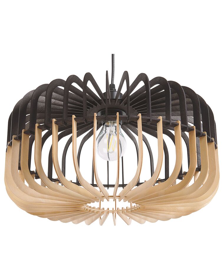 Taklampe lyst tre/svart SOUS | Beliani.no