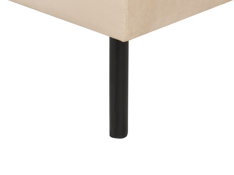 Puf i velour beige VINTERBRO | Beliani.dk