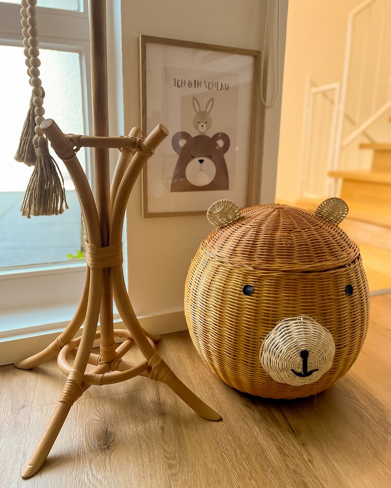 Rattan Bear Basket Natural HIMBA | Beliani.co.uk