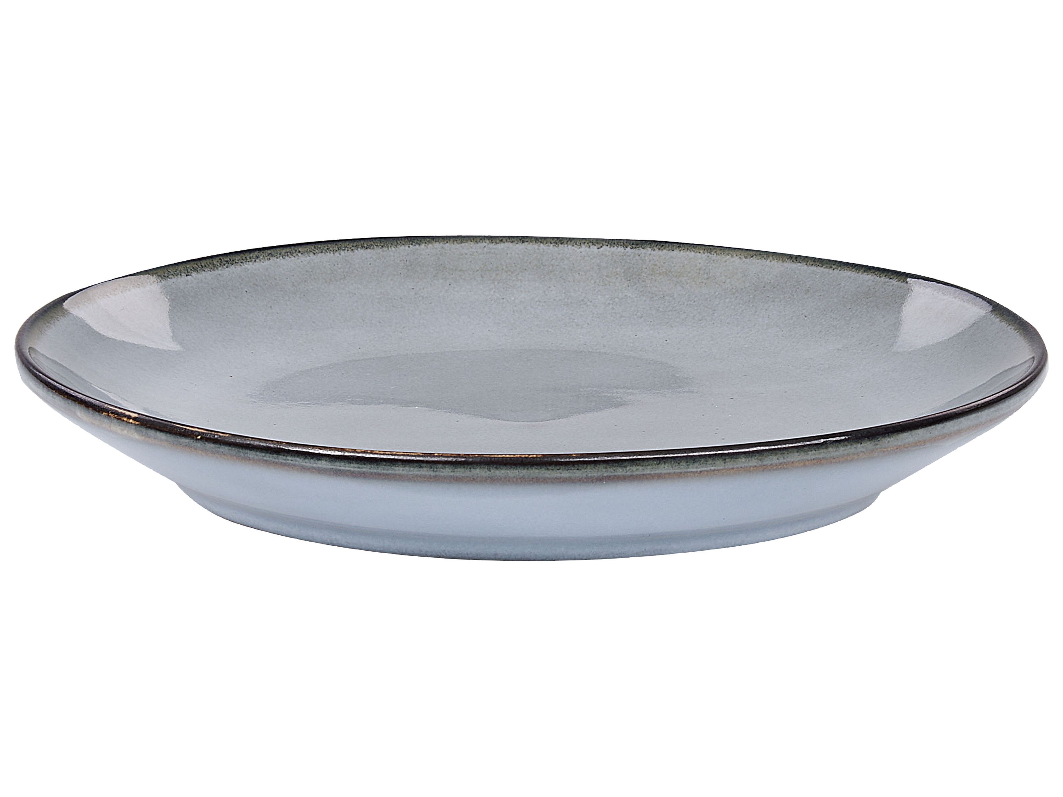 Set of 16 Stoneware Dinnerware Light Blue JUNIPER | Beliani.co.uk