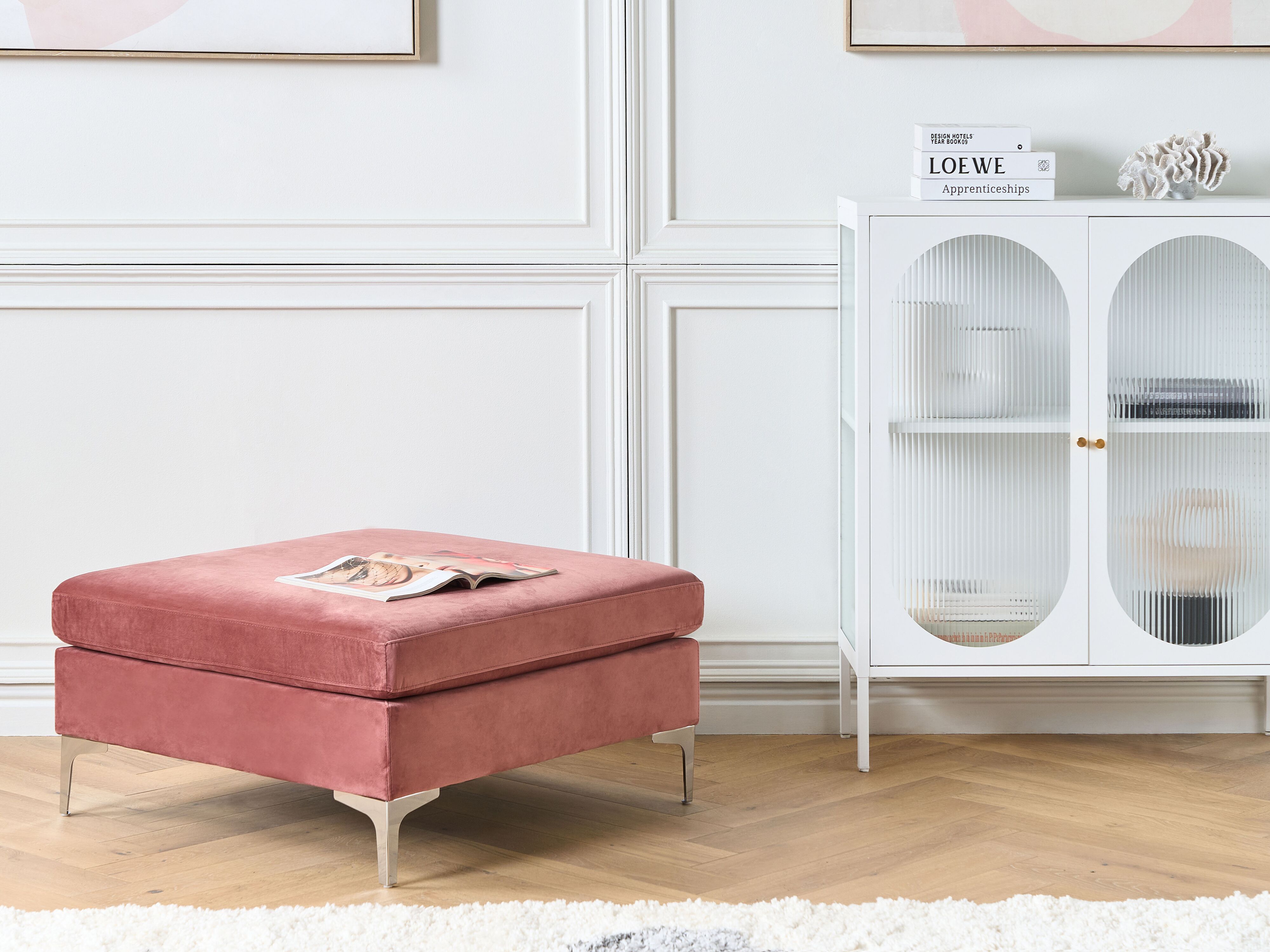 Puff fløyel rosa EVJA | Beliani.no