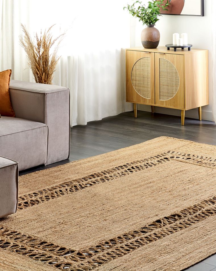 Jute Area Rug 200 x 300 cm Beige YENIKOY | Beliani.co.uk
