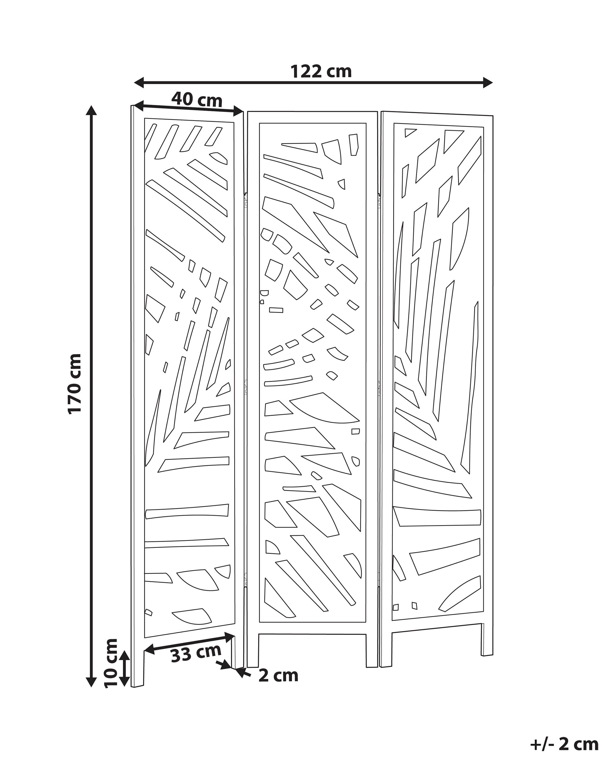 Dřevěný 3dílný skládací paraván 170 x 122 cm světlé dřevo VERNAGO ...