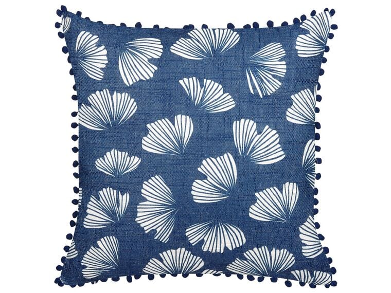 Conjunto de 2 cojines de poliéster azul oscuro/blanco 45 x 45 cm ...