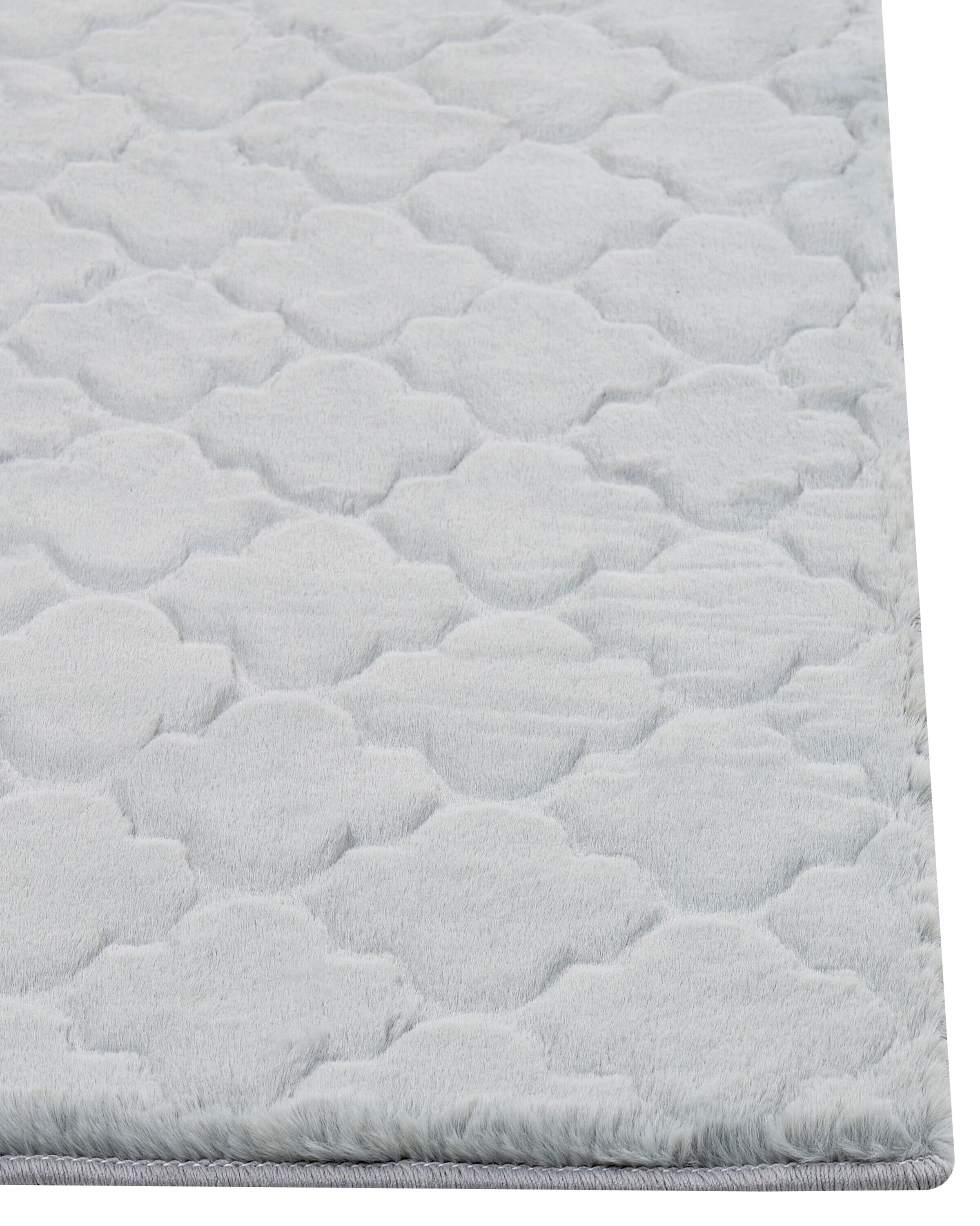 Faux Rabbit Fur Rug 80 x 150 cm Light Grey GHARO | Beliani.co.uk