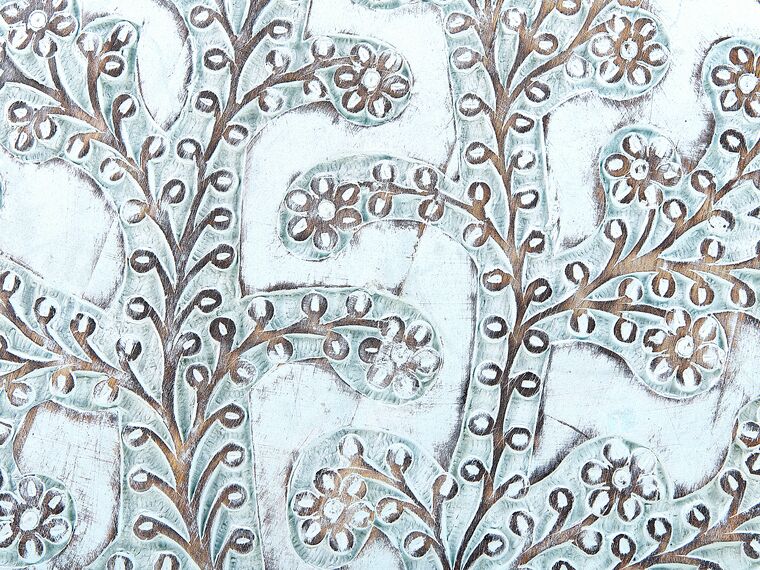 Mango Wood Side Table Blue BORAI | Beliani.co.uk