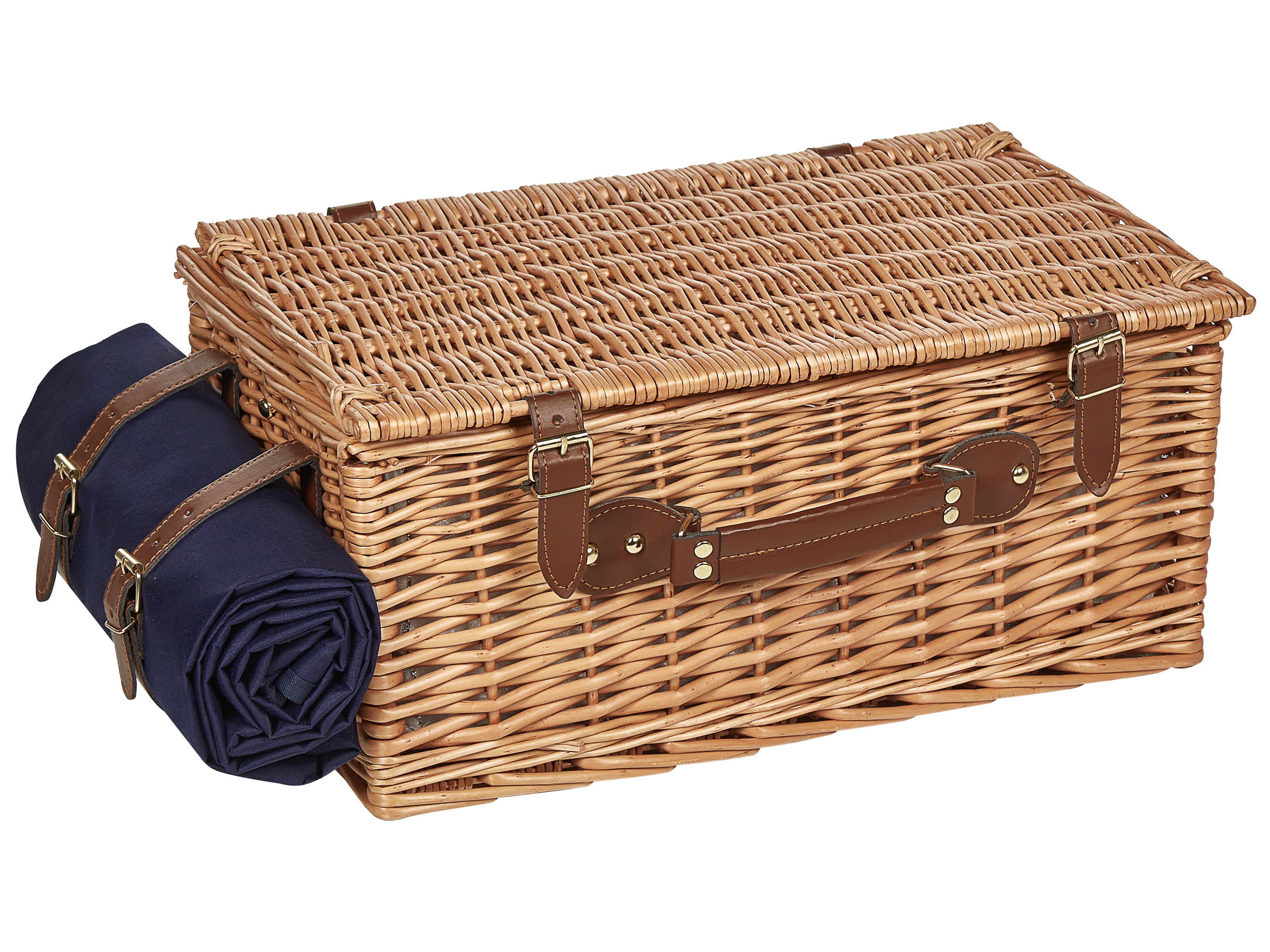 4 Person Wicker Picnic Hamper Natural CREPES | Beliani.co.uk