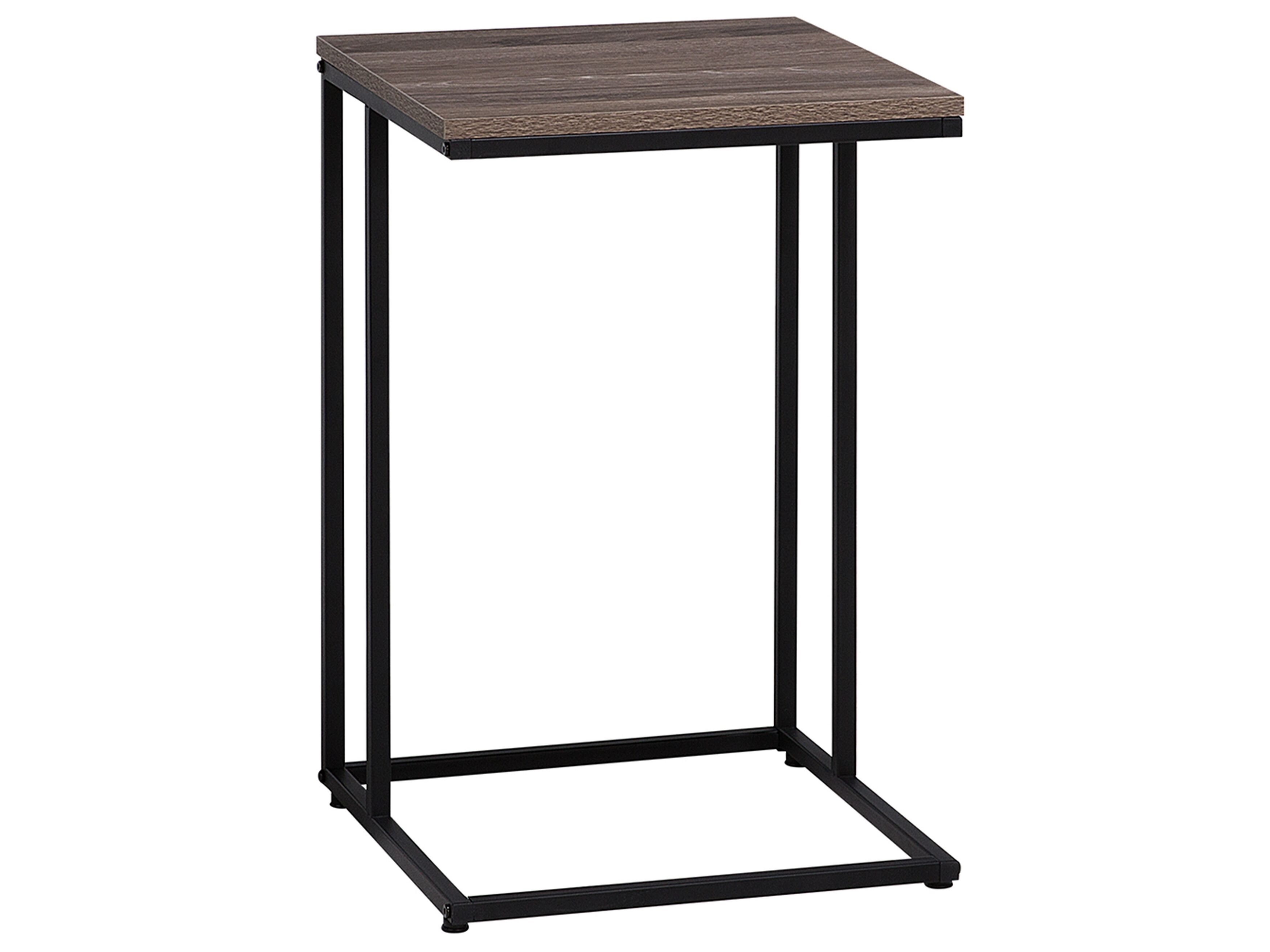 U-Shaped Side Table Taupe Wood with Black TROY | Beliani.co.uk