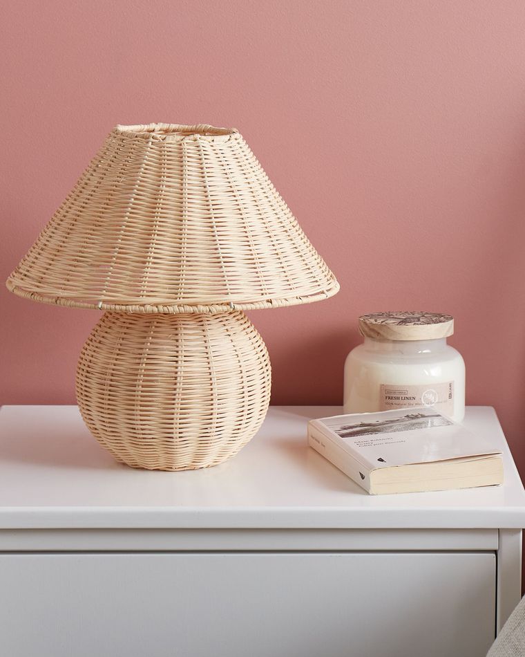 Lampe à poser en rotin clair CINDER | Beliani.fr