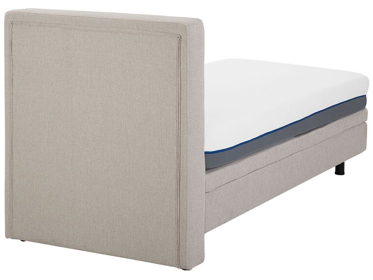 Letto di tessuto imbottito beige regolabile elettricamente 80 x 200 cm ...
